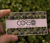 Etching copper brushed stainless steel metal business card with barcode