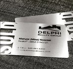 Etching copper brushed stainless steel metal business card with barcode